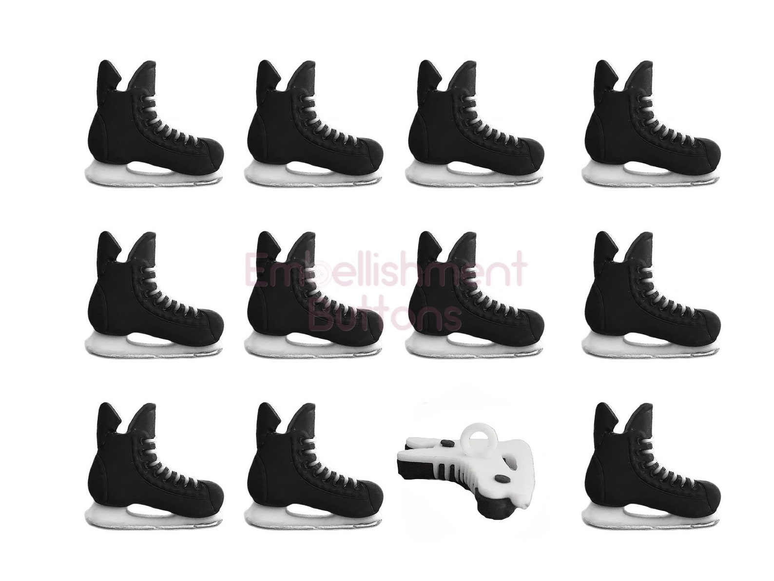 Skate Buttons Hockey Ice Skates Sports Figure Skating Black White Color ...