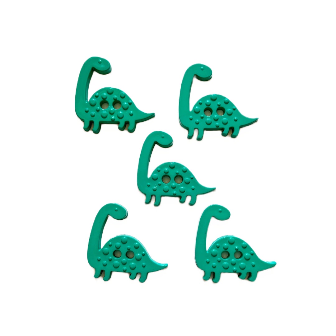 Dinosaur Buttons Brontosaurus Color Choice Two Hole Sew Thru Flat Back ...