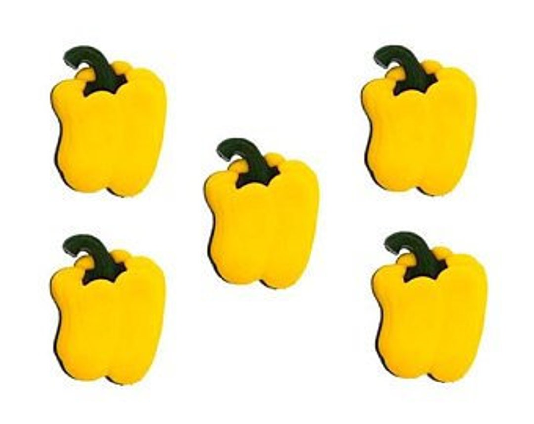 Vegetables Buttons Yellow Peppers Fresh Produce Shank Back - Etsy