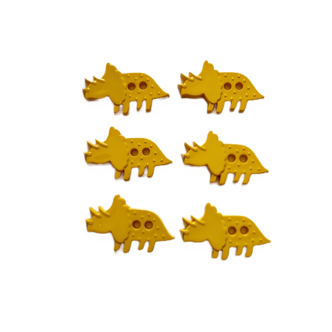 Dinosaur Buttons Triceratops Toy Color Choice Two Hole Sew Thru Flat ...