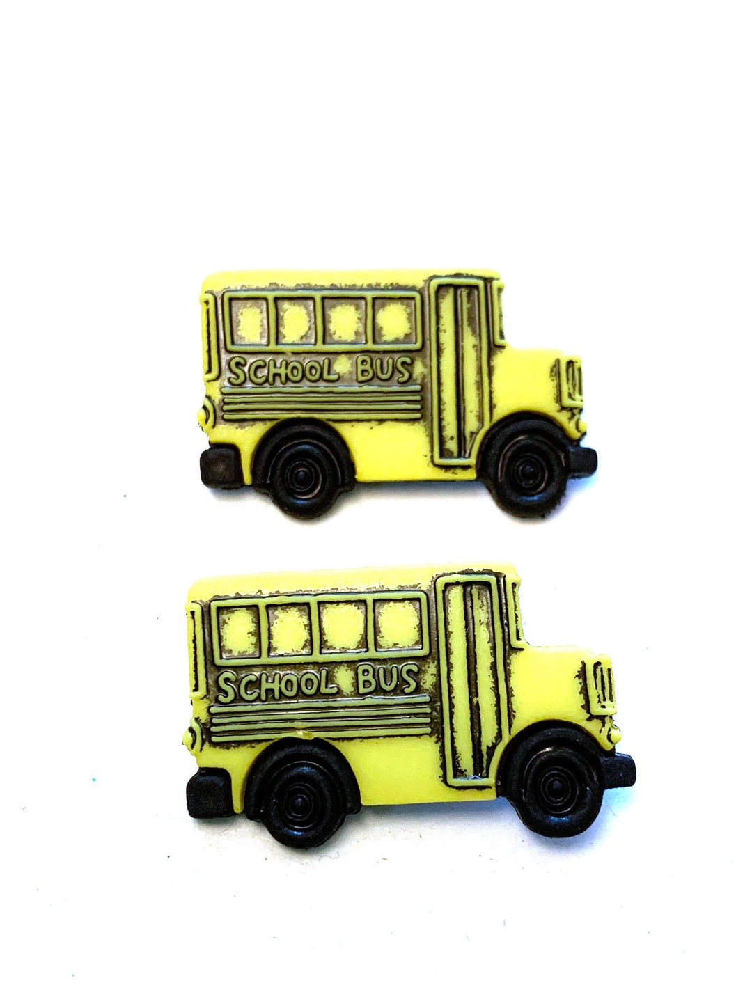 Yellow School Bus Buttons Shank Flat Back Choice Pencil Box Jesse James ...