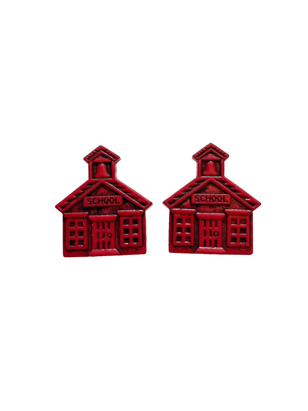 Red Schoolhouse Buttons Galore - Flat Back Embellishment Craft Supply ...