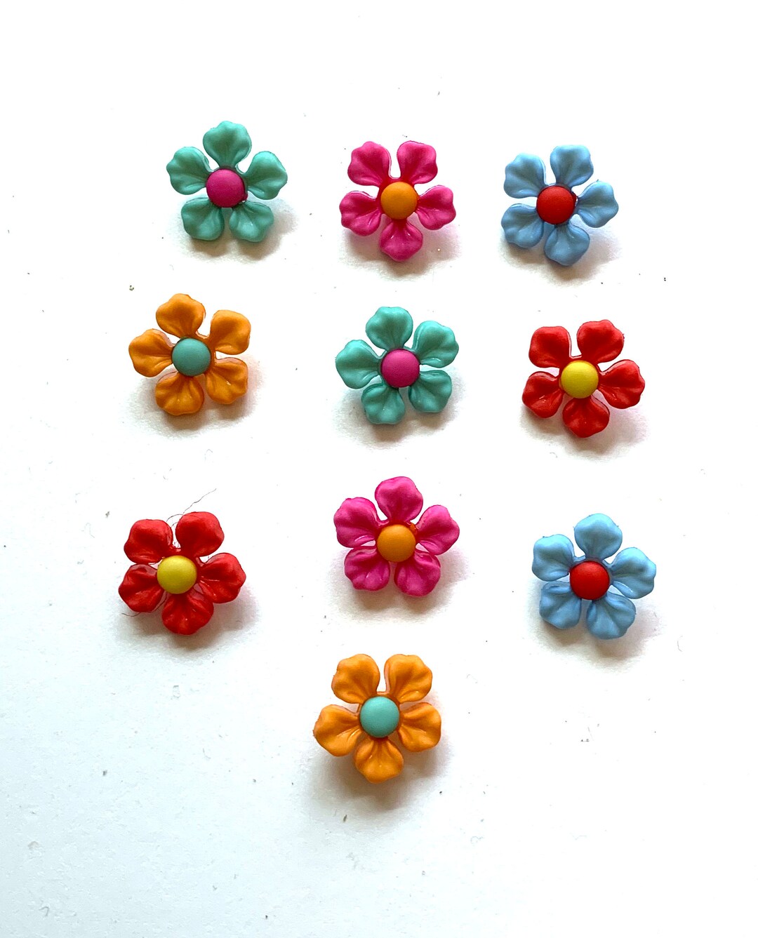 Mini Flower Button Collection 1/2" Shank Flat Back Choice Jesse Dress ...