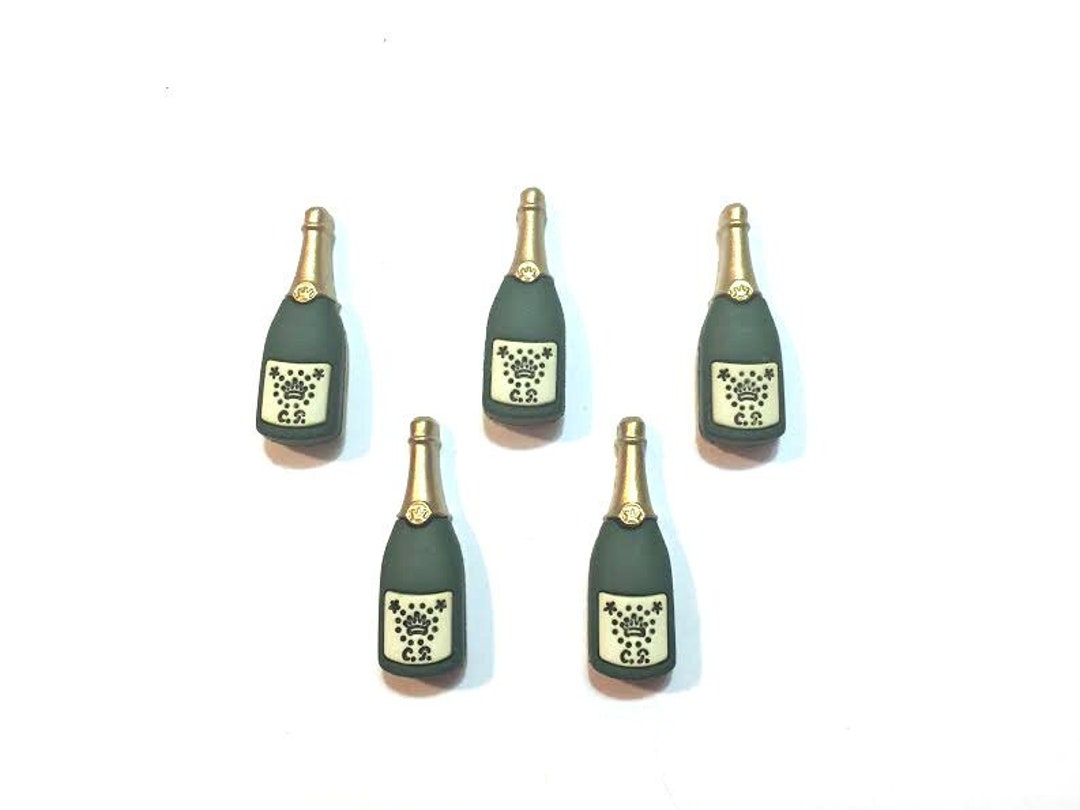 Mini Green Champagne Bottle Buttons Galore Shank Back Wine Lover 243 - Etsy