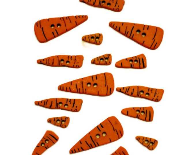 Carrots Buttons Collection Vegetables Set of 16 Two Hole Sew Thru ...
