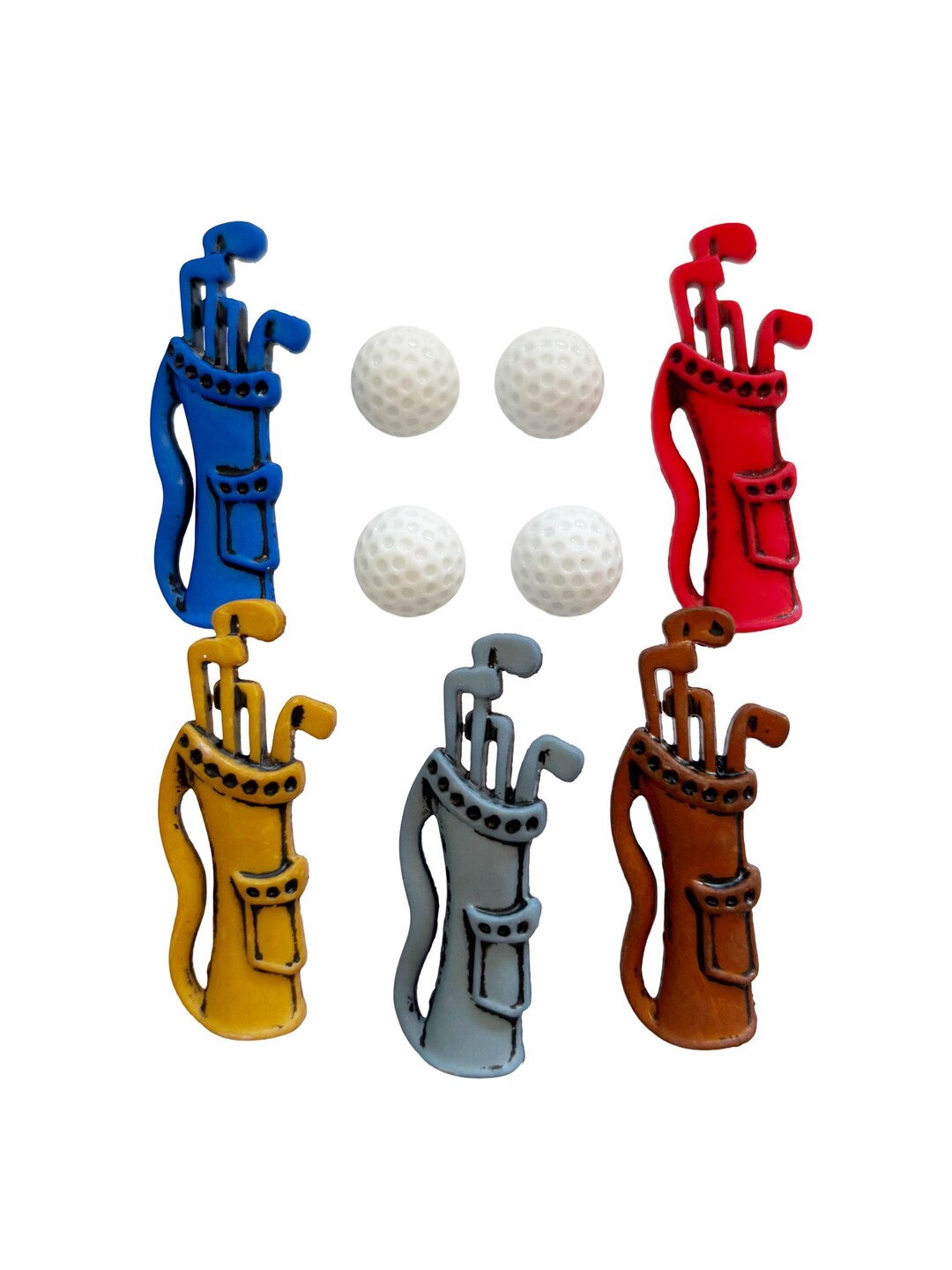 Golf Buttons Galore Collection Bag Ball Shank Flat Back Choice 899 B ...