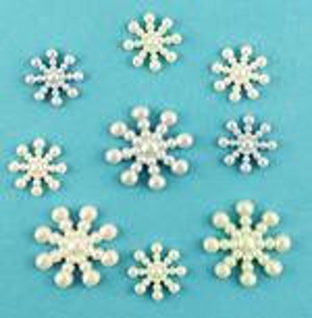 Winter Pearl Snowflakes Button Galore Collection Shank Flat Back Choice ...