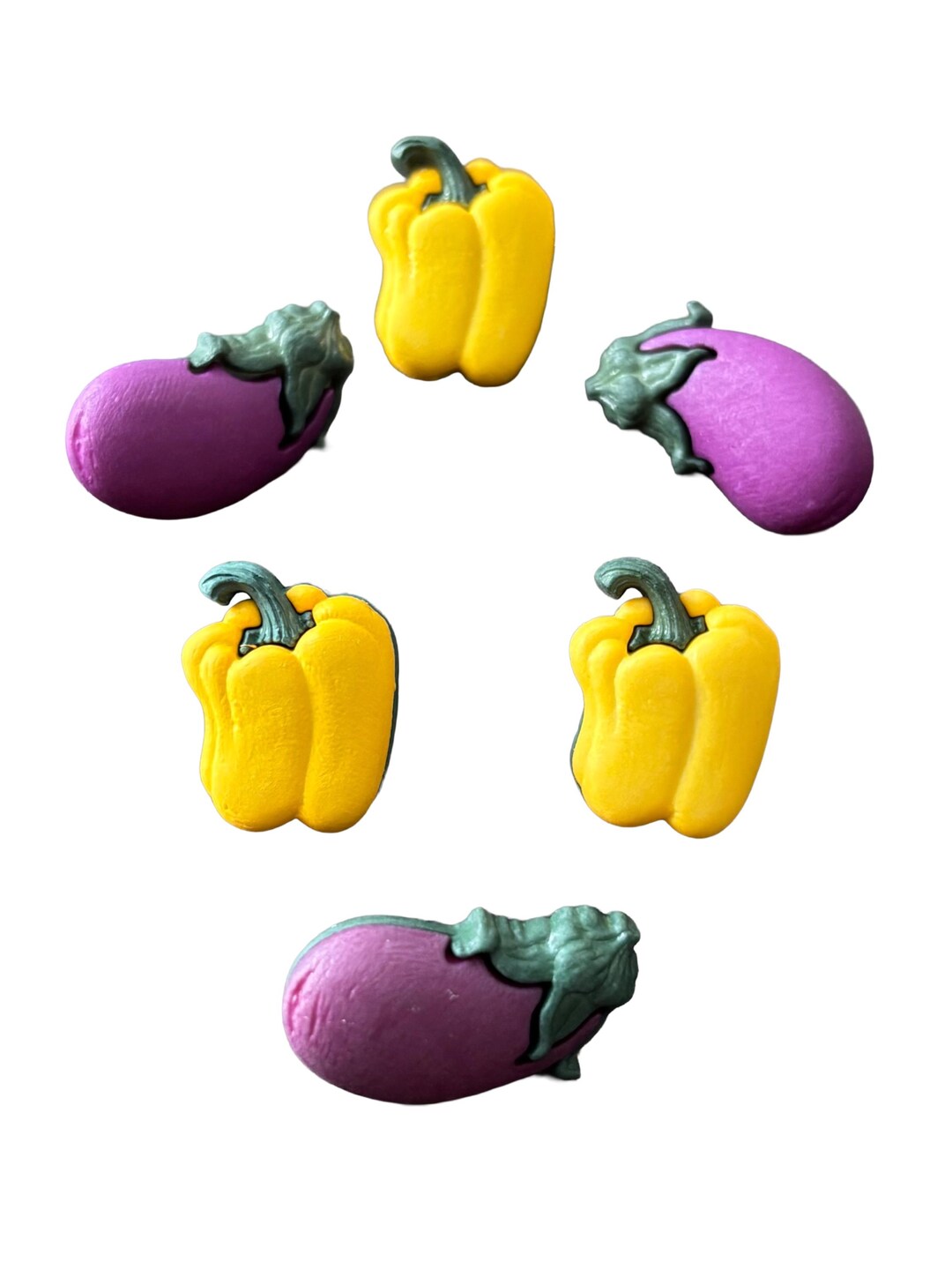 Fresh Produce Vegetable Button Collection Shank Back Pepper Eggplant ...