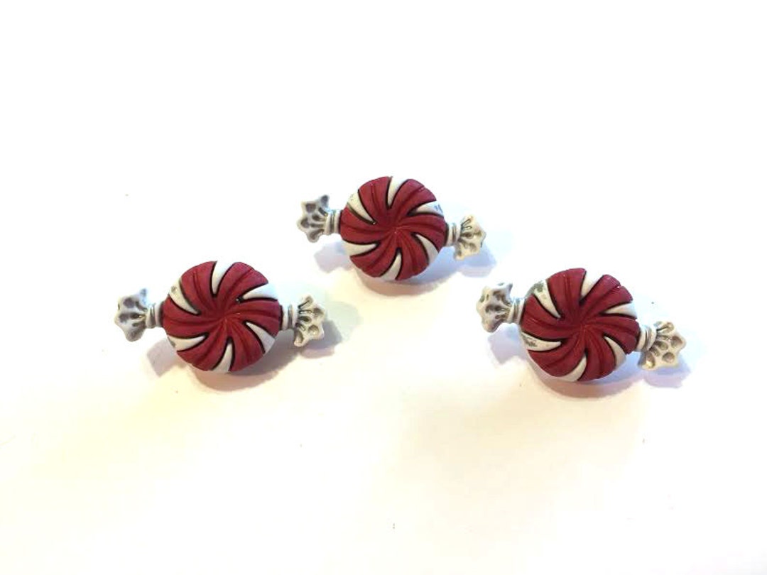 Peppermint Twist Candy Buttons Galore Wrapped 3D Shank Back - 1314 - Etsy