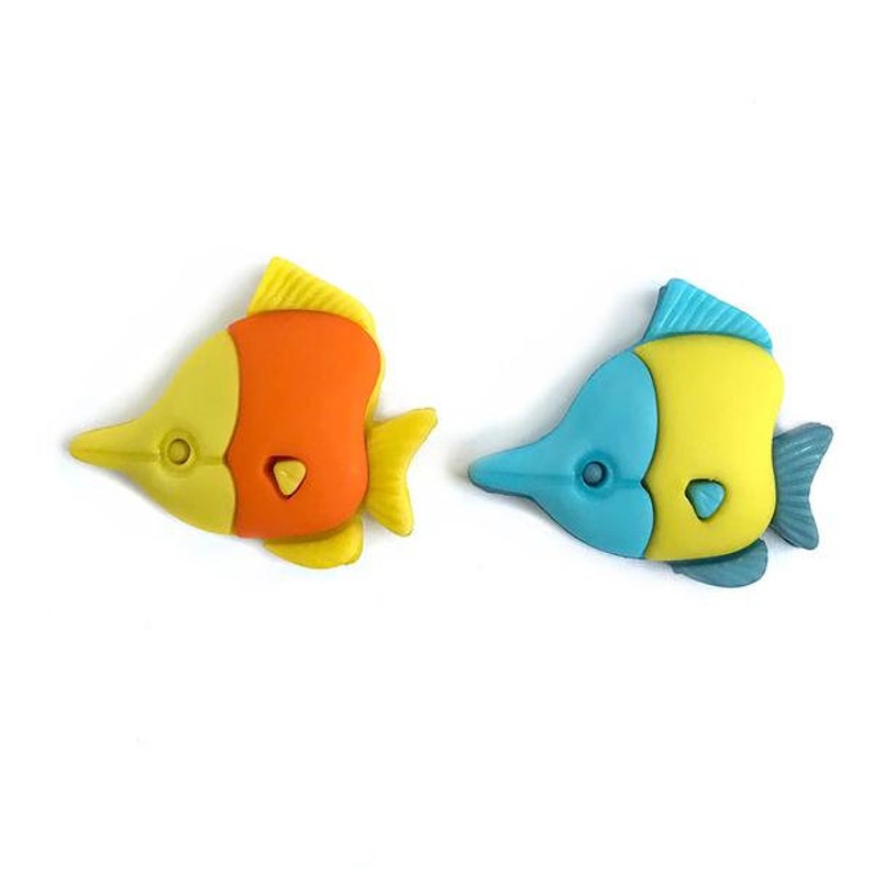 Tropical Fish Buttons Galore Collection Fishes Set of 9 Shank | Etsy