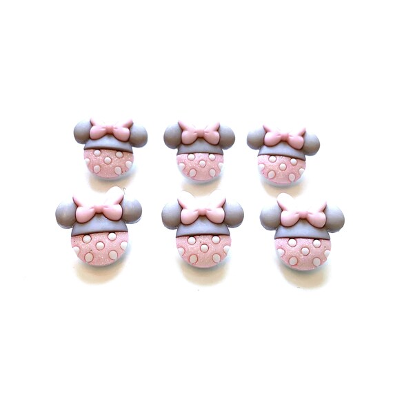 Disney Baby Minnie Mouse Buttons Pink Glitter Head Shank Back | Etsy