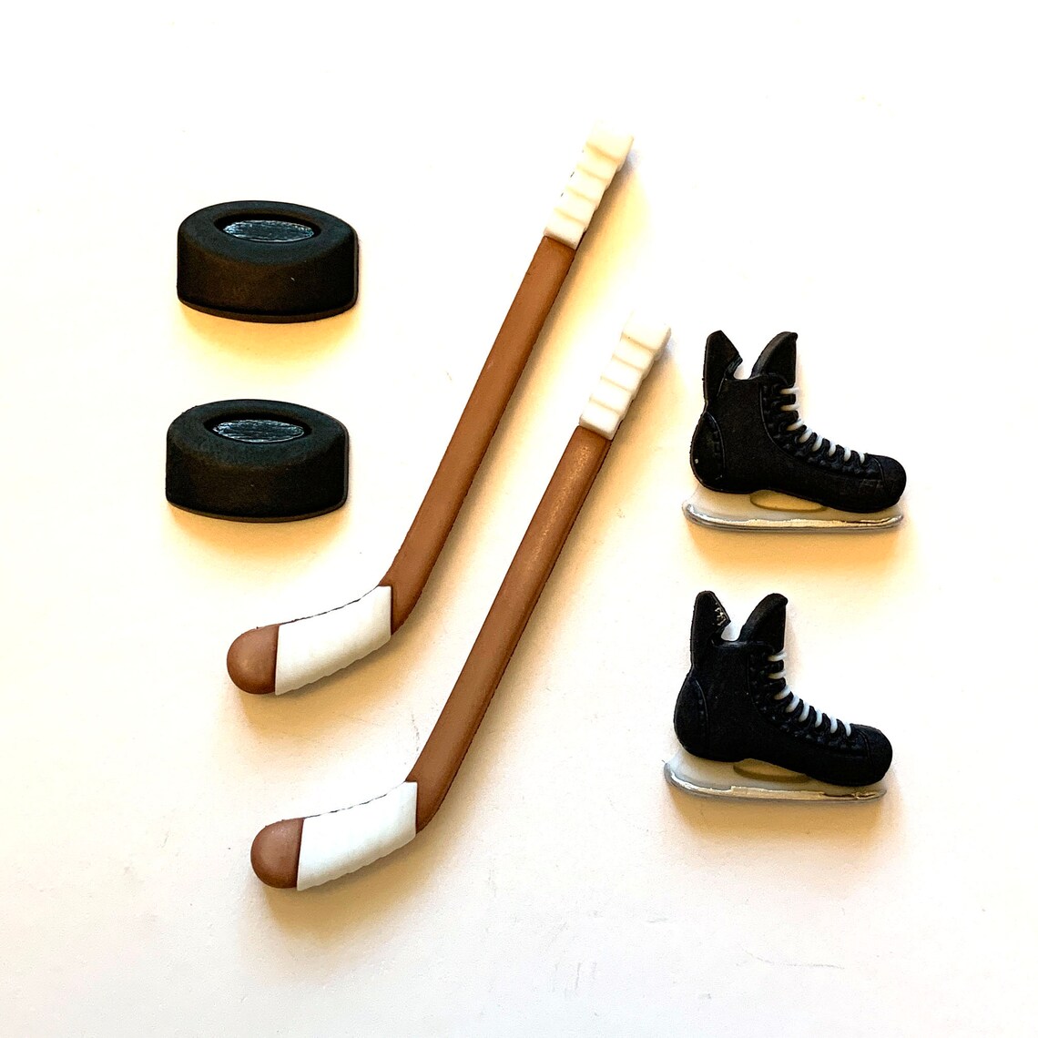 Hockey Buttons Collection Set of 6 Shank Flat Back Choice | Etsy