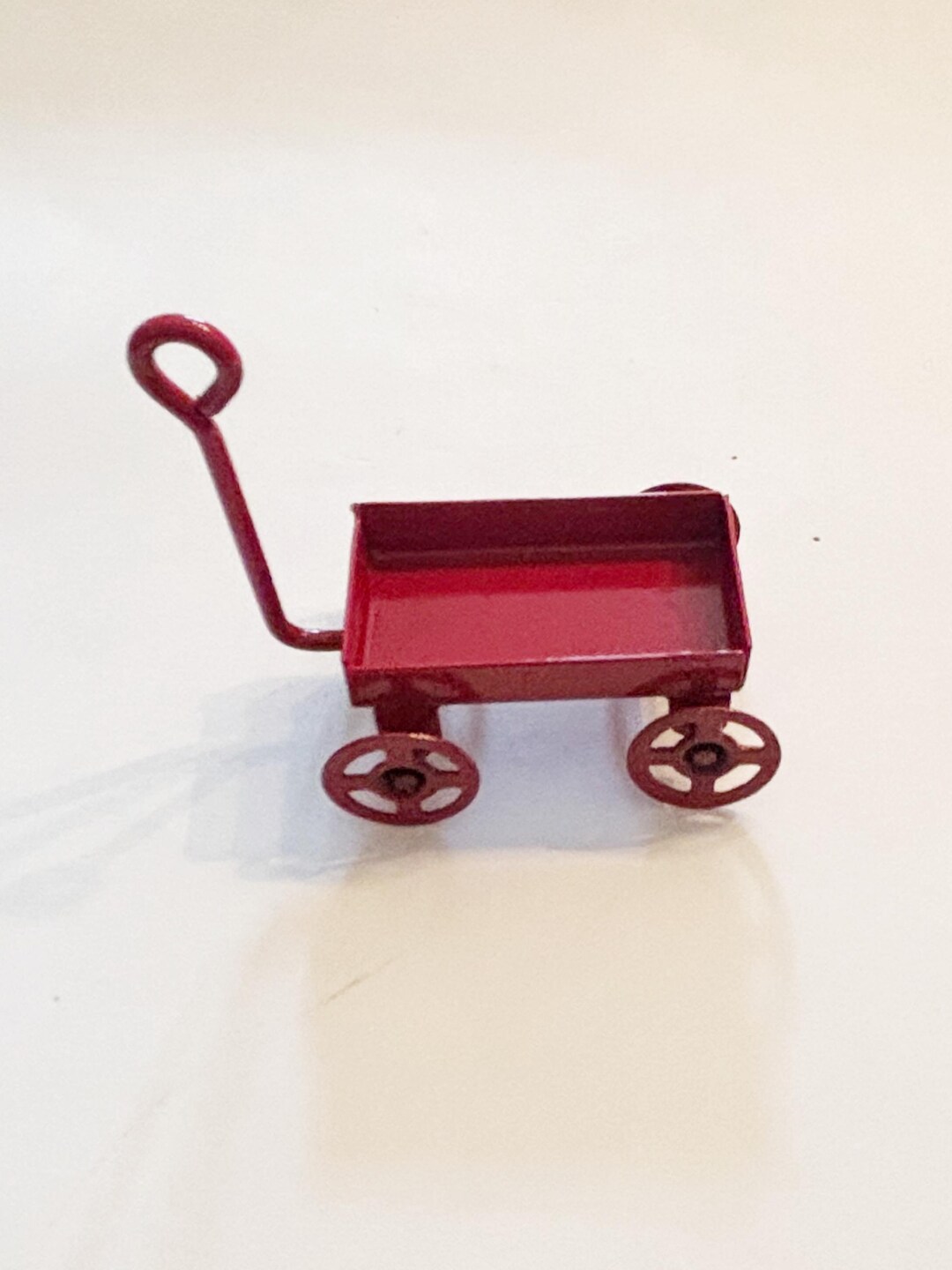 Mini Miniature Red Wagon 1/2" Metal Dollhouse Fairy Garden Home Decor ...