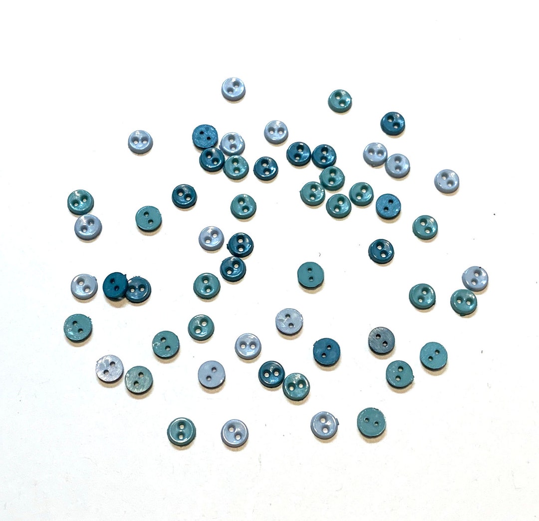 4MM Micro Mini Round BLUE OCEAN Buttons Collection 1/8" Sold by Weight ...