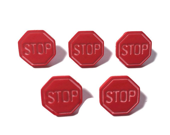 Stop Sign Buttons on the Road Again Shank Flat Back Choice - Etsy