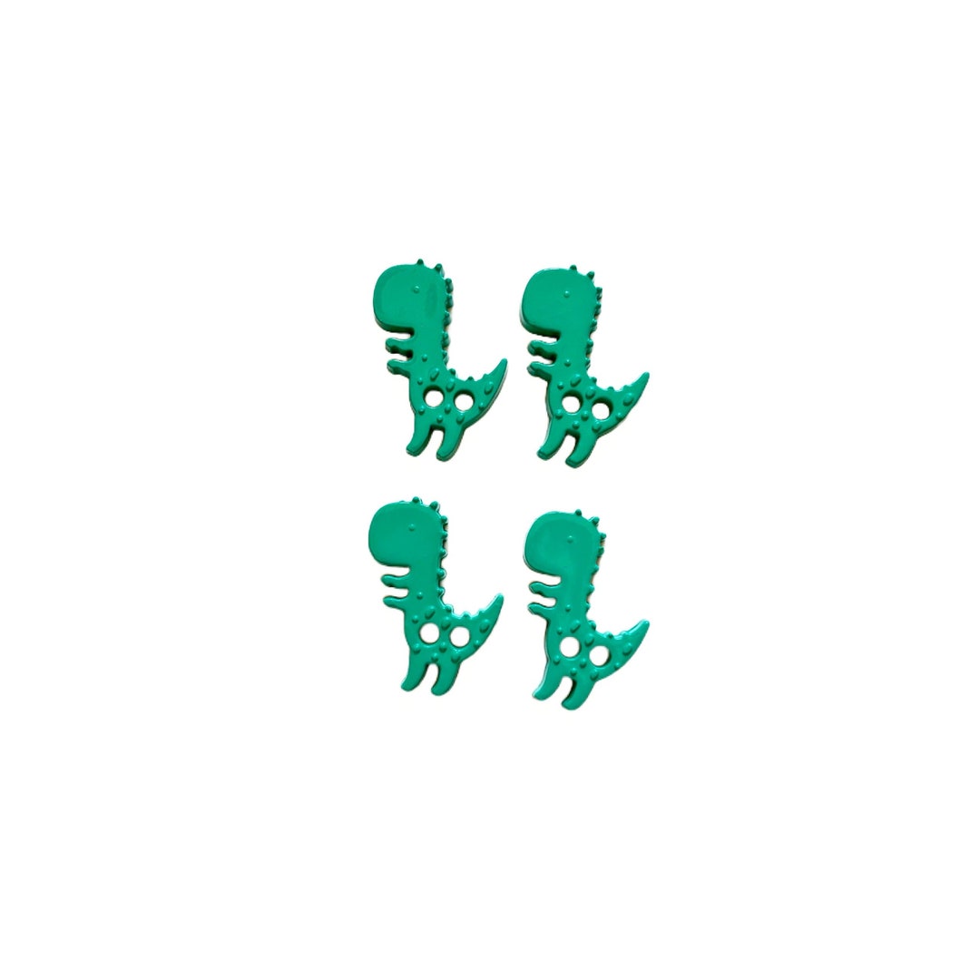 Turquoise Dinosaur Buttons Tyrannosaurs Turquoise Toy Set of 4 Two Hole ...