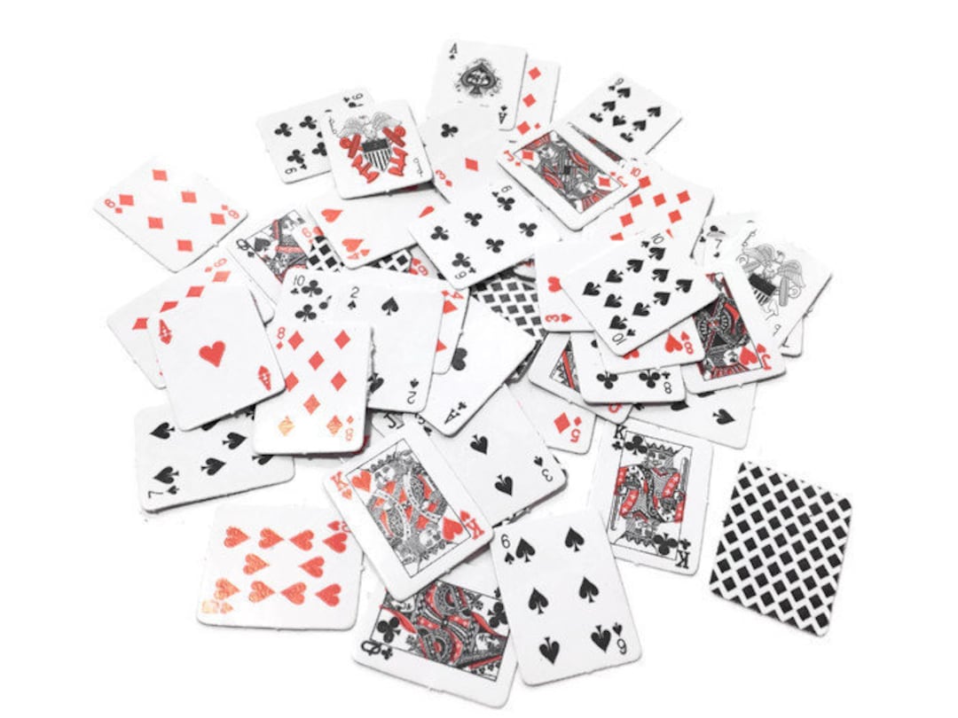 Miniature Deck of Playing Cards 3/4" Set of 52 Flat Back - 324 - Etsy