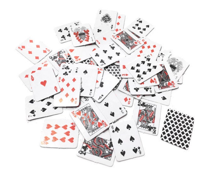 Miniature Deck of Playing Cards 3/4" Set of 52 Flat Back Miniatures ...