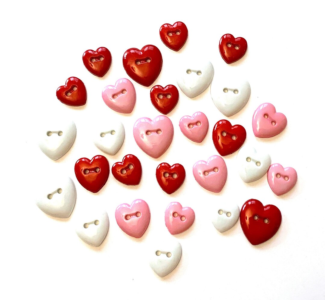 Valentine Hearts Buttons Collection HEARTBREAKER Sold by Weight Sew ...