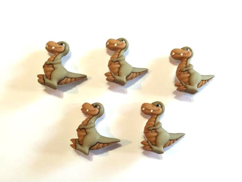 Dinosaur Buttons Tyrannosaurus Rex BROWN Shank Back Toys - Etsy