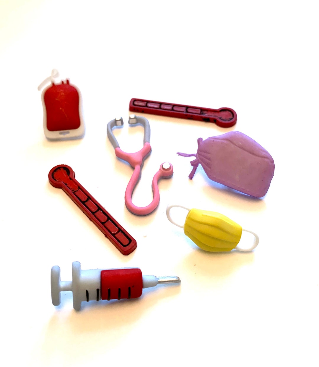 Nurse Doctor Buttons Medical Collection Set of 7 Shank Backs & Flat ...