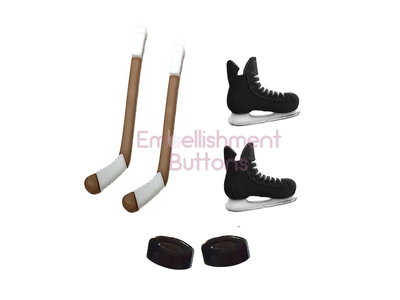 Hockey Buttons Collection Set of 6 Shank Flat Back Choice - Etsy