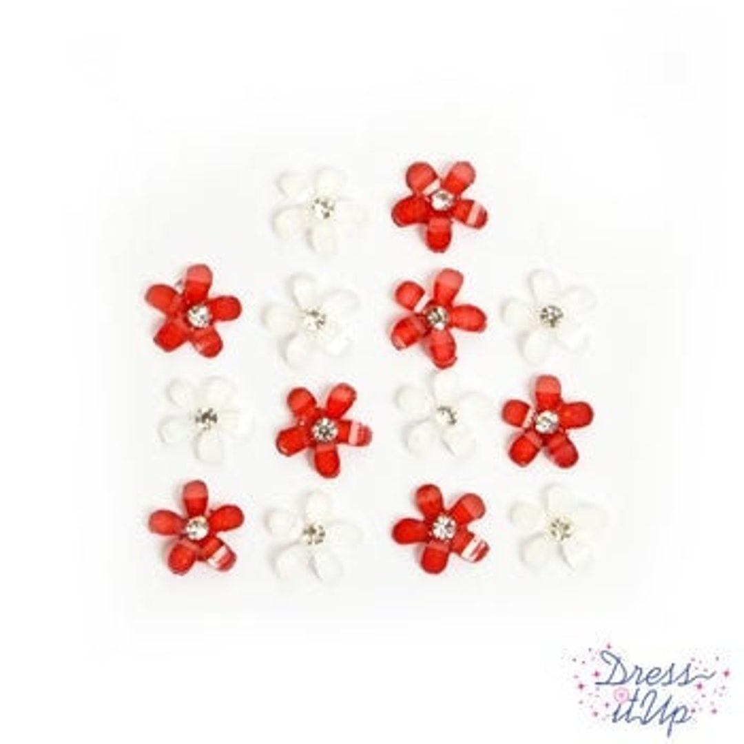 Mini Valentine Rhinestone Flowers Embellishments Collection 10mm ...
