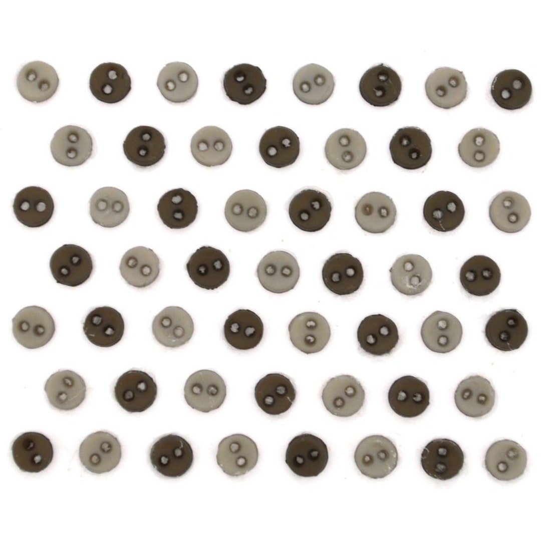 4MM Micro Mini Round GRAY Buttons Collection GREIGE 1/8" Sold by Weight Tiny Two Hole Sew Thru ...