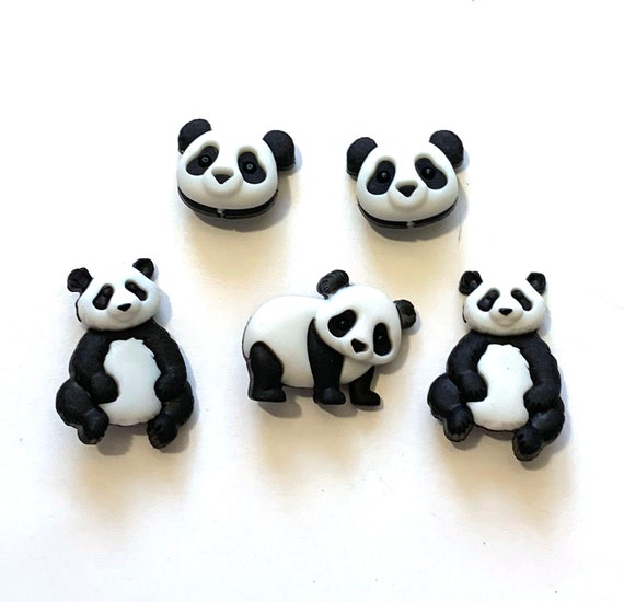 Panda Buttons Collection Bears Panda Pile Set of 5 Shank Back | Etsy