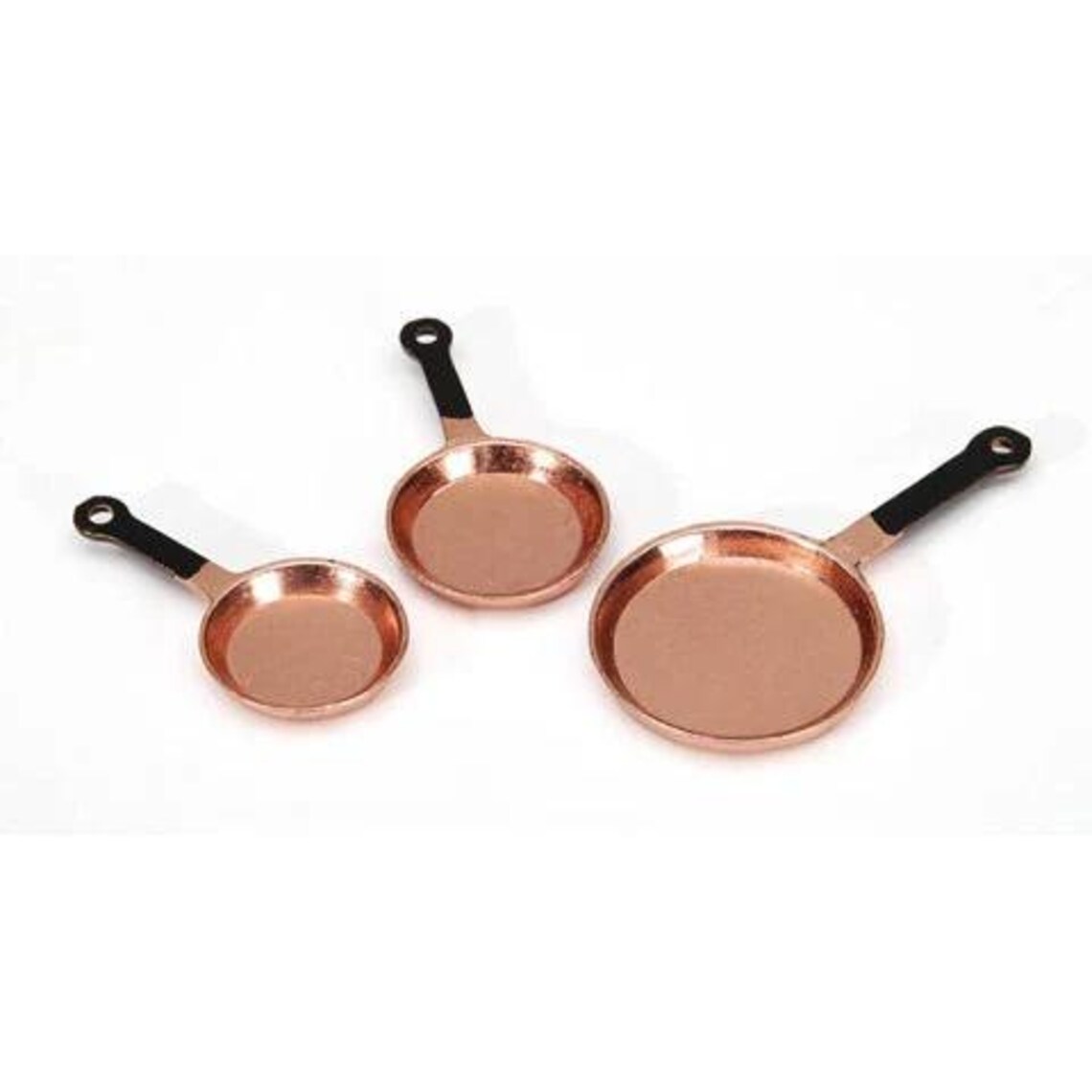 Miniature Copper Fry Pans – Dollhouse Kitchen Food Decor - 447 - Etsy