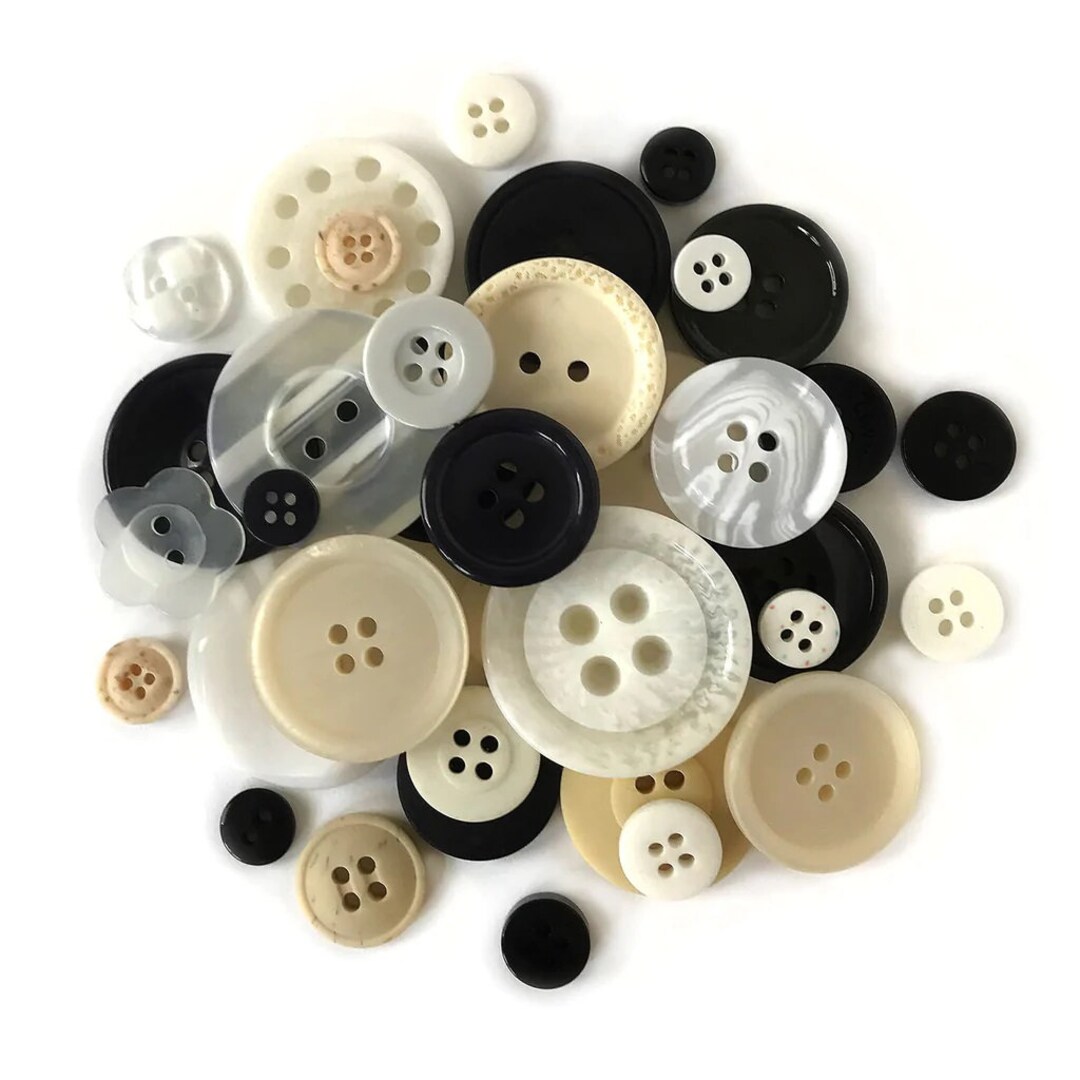 Black & Ivory Sew-through Buttons – Craft Assortment, 10 Oz - CJ102 - Etsy