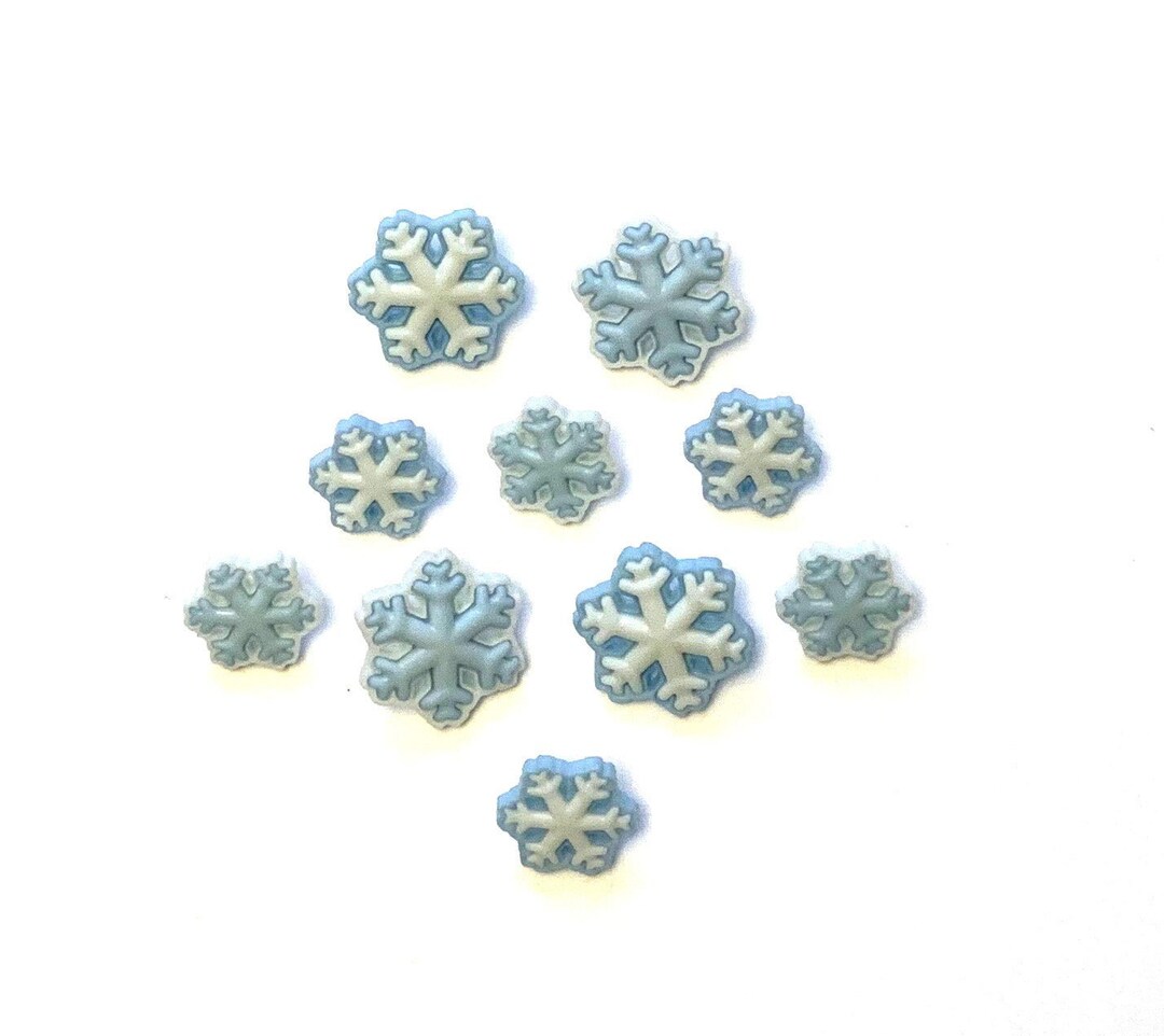 Snowflake Buttons Galore Collection Arctic Blast Set of 10 Shank Back ...