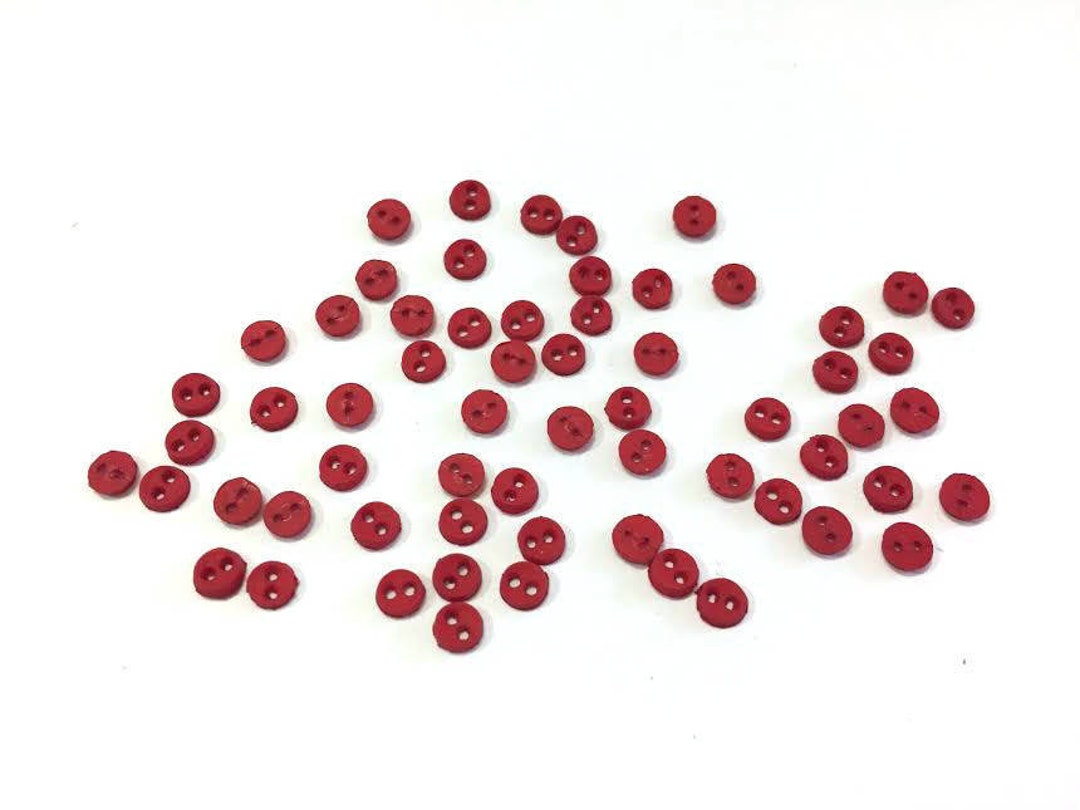 4MM Micro Mini Round Buttons Galore 1/8" Two Hole Sew Thru RED - Etsy