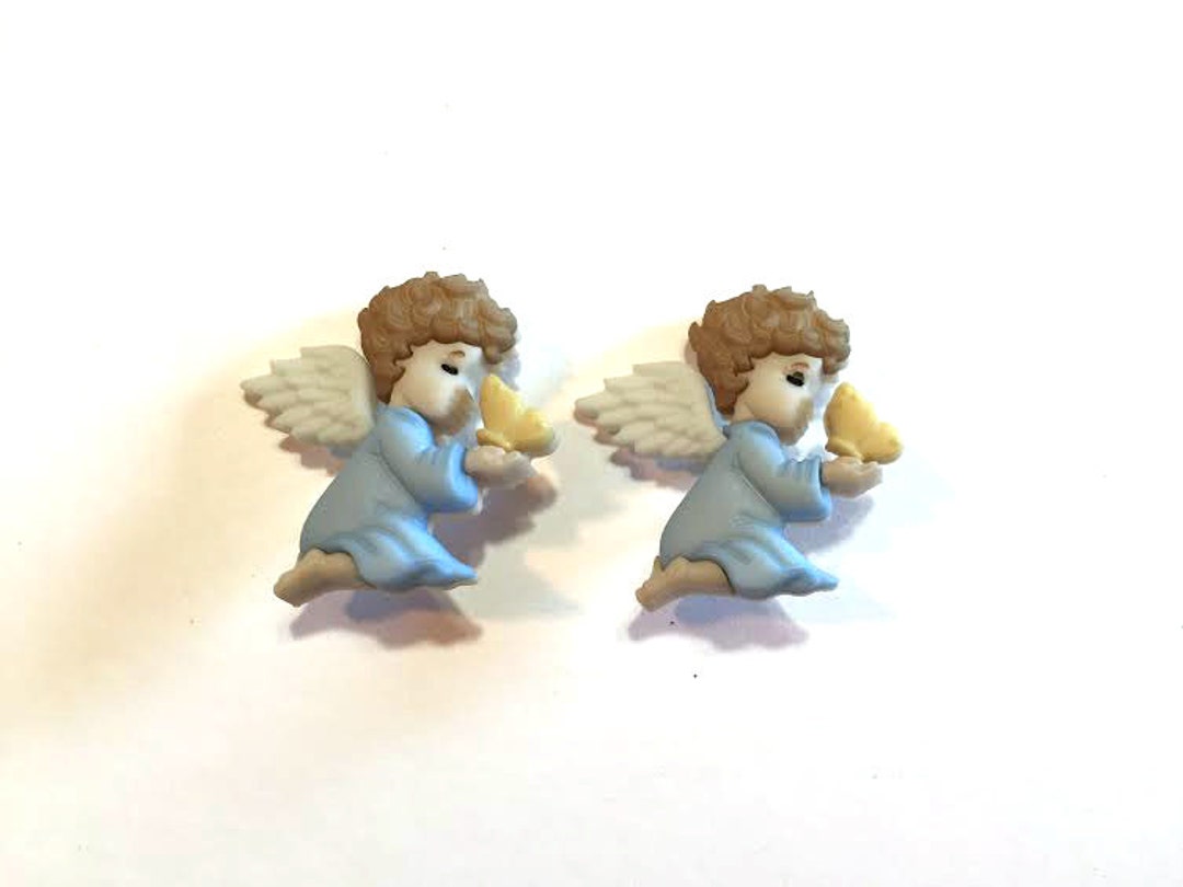 Easter Angels Buttons HOLDING BUTTERFLY Shank Back Cherished Angels ...