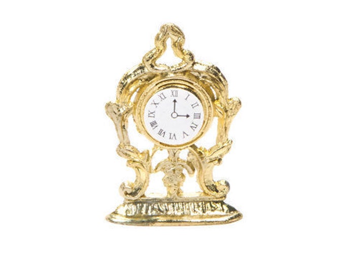 Miniature Gold Mantel Clock Dollhouse Home Decor Miniatures - Etsy
