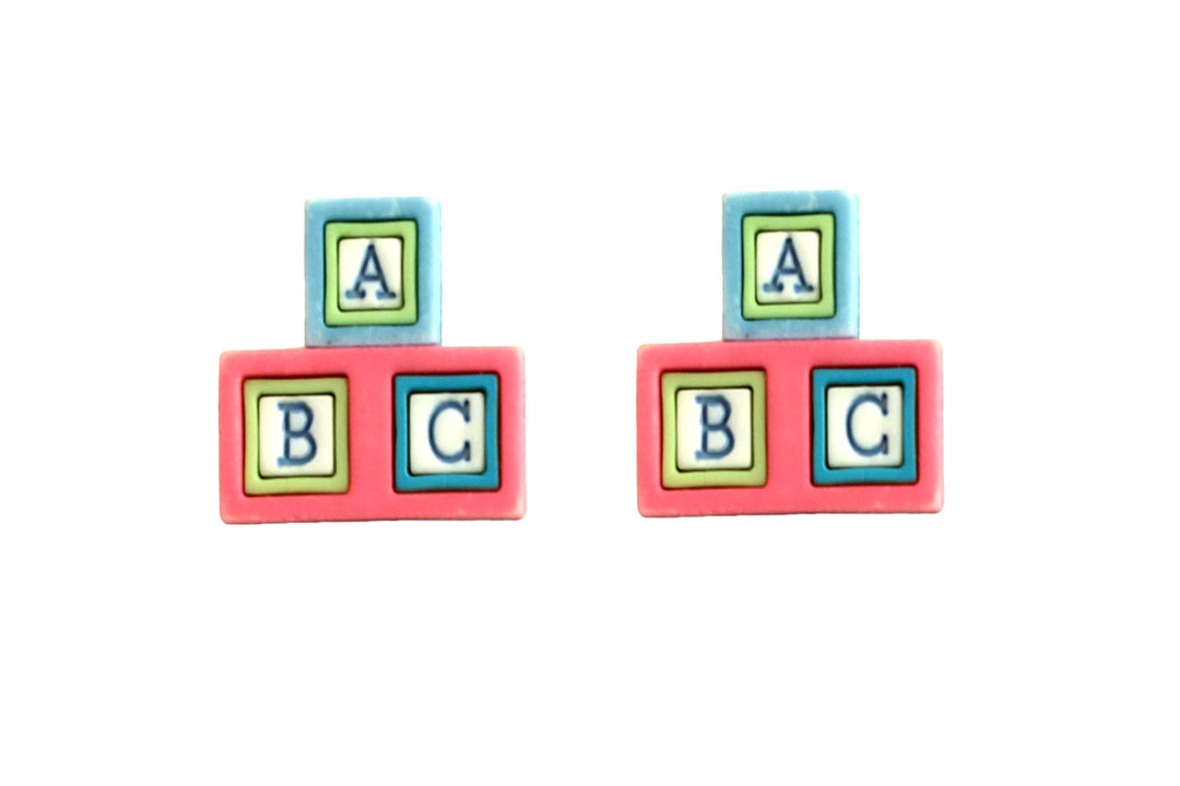 ABC Toy Blocks Buttons Galore 3D Shank Back - 56 - Etsy