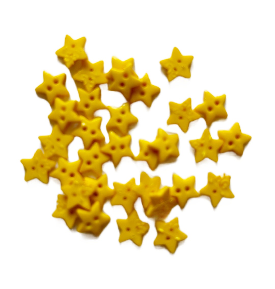 NEW Micro Mini YELLOW STARS Buttons Galore 1/4 Sold by Weight Two Hole ...