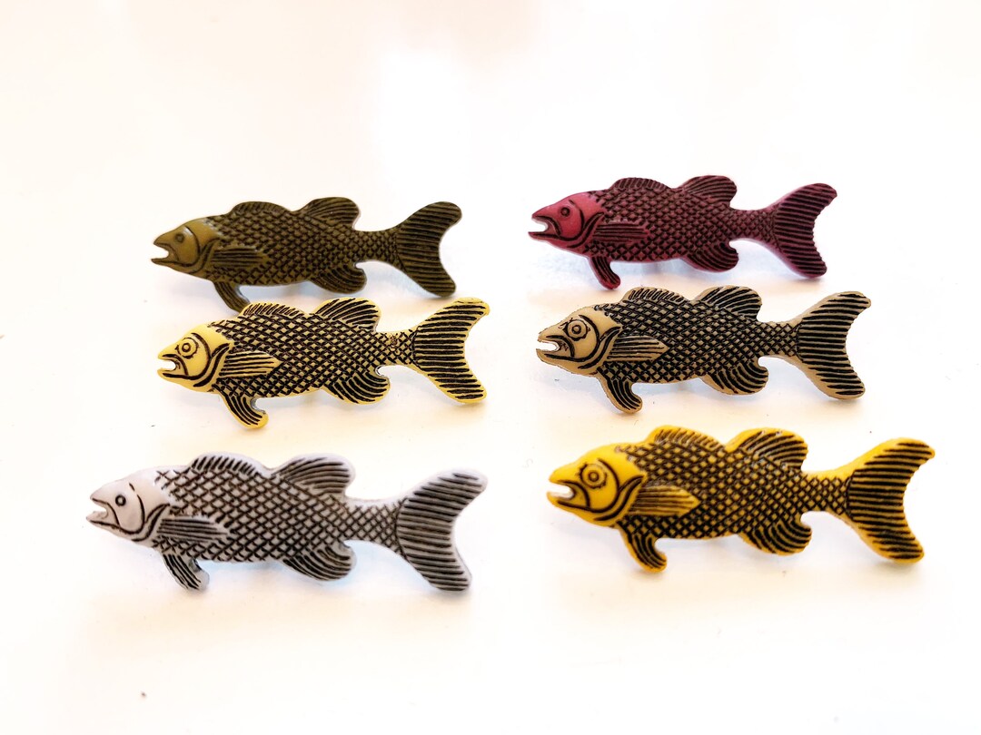 Go Fish Buttons Galore Collection Shank Flatback Choice (colors May ...