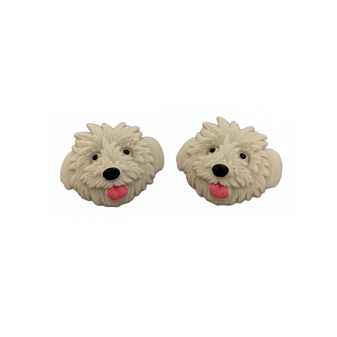 Sheep Dog Buttons Fuzzy Face Pets Shank Flat Back Choice Jesse James ...