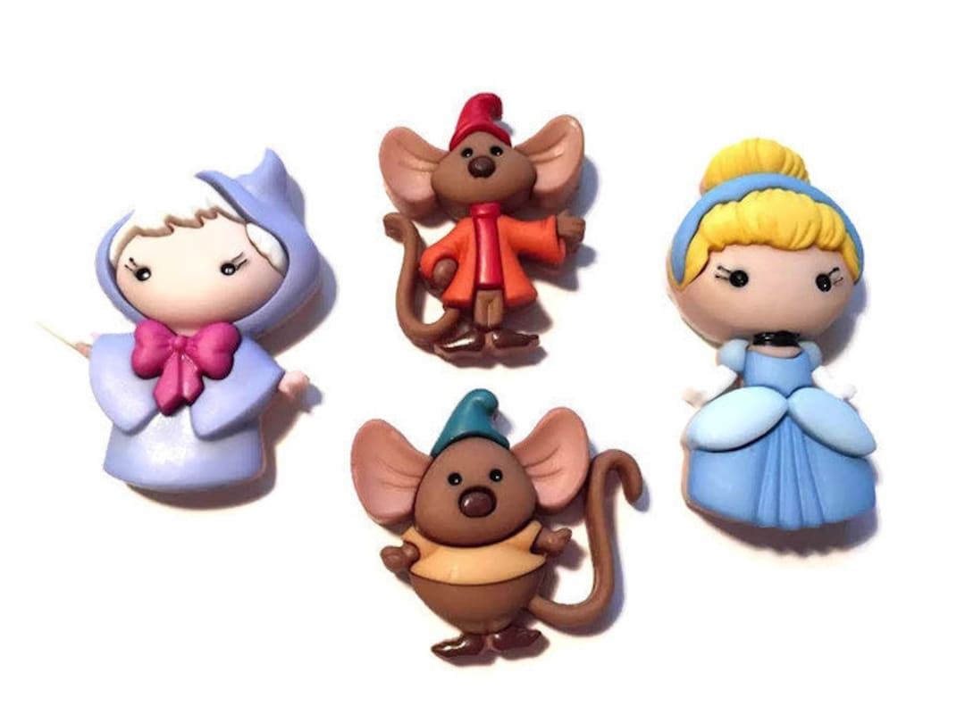 Cinderella Button Collection Set of 4 Shank Back Disney Licensed Jesse ...