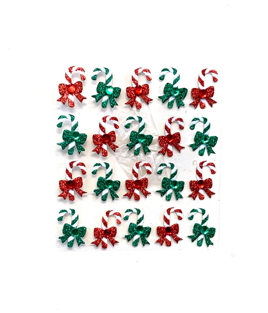 Candy Cane Sticker Collection Glitter Set of 20 Adhesive Embellishments ...