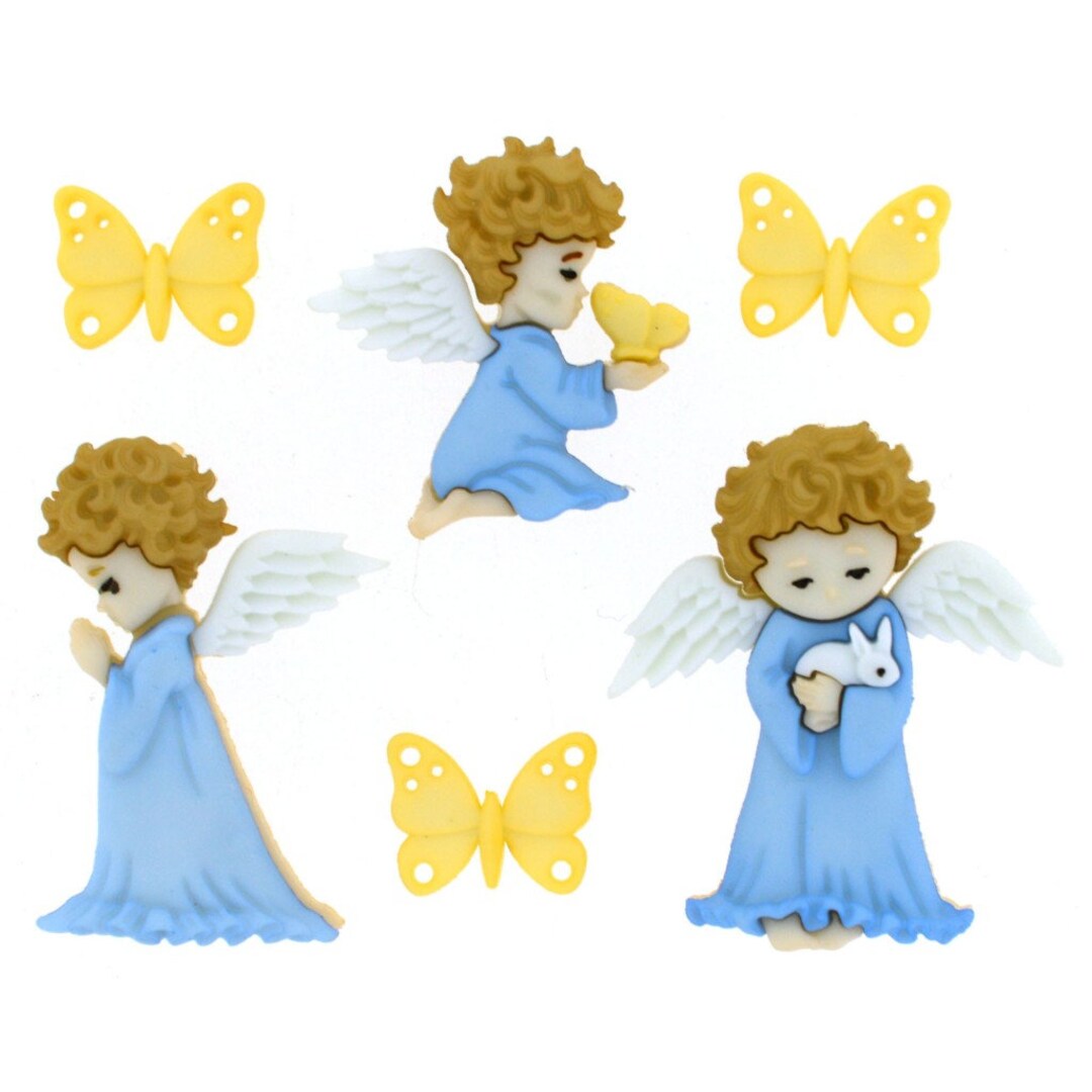 Christmas Angel Button Collection Butterfly Butterflies Set of 6 Shank ...