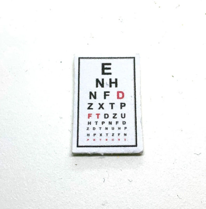 Miniature Eye Chart Glasses Dollhouse Medical Home Decor | Etsy