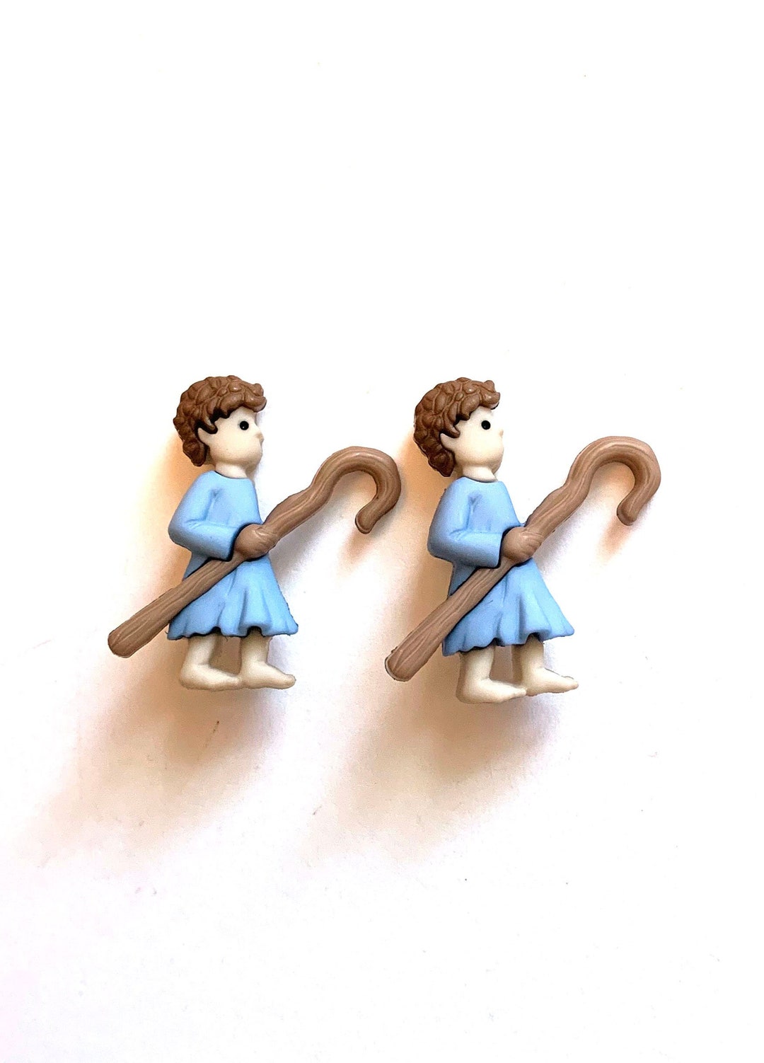 Easter Shepherd Buttons Holding STAFF Shank Back the Good - Etsy