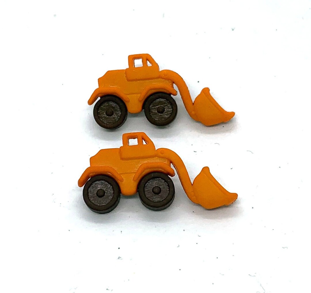 Truck Buttons Orange Front End Loader Things That Go Zoom! Shank Flat ...