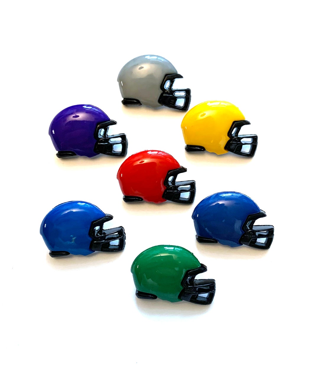 Football Helmet Buttons Galore Collection Set of 7 Shank Back (colors ...
