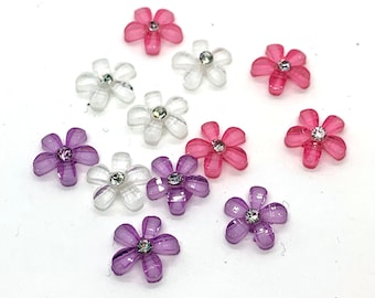 Mini Goddess Garden Flower Embellishment Collection 7/16 Set of 15 Flat ...