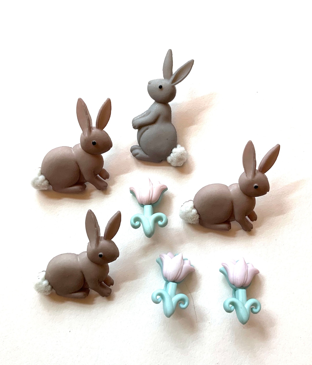 Easter Bunny Buttons Collection Rabbits Shank Flat Back Choice Jesse ...