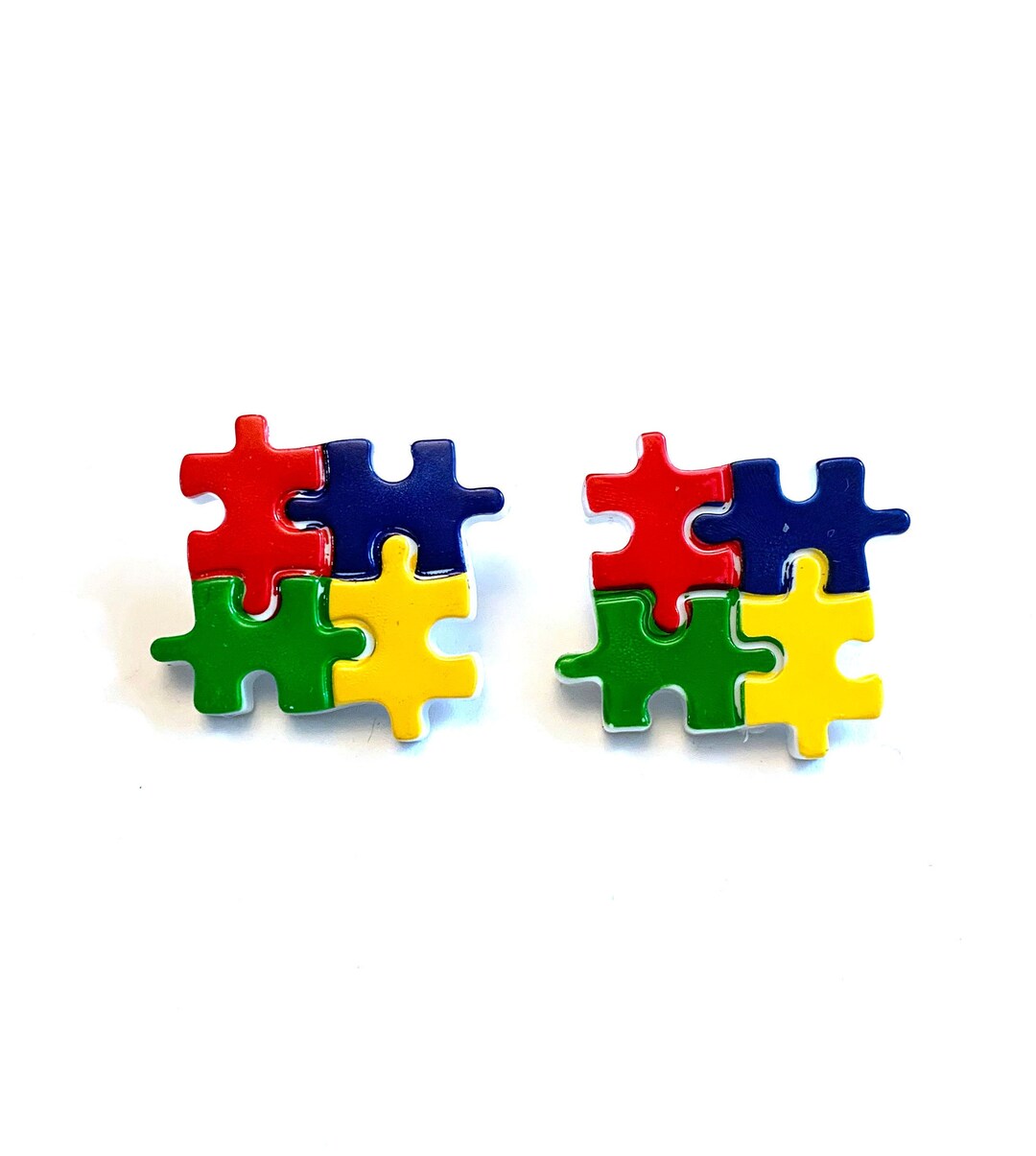 Jigsaw Puzzle Buttons Game Toy Autism Awareness Shank Flat Back Choice ...