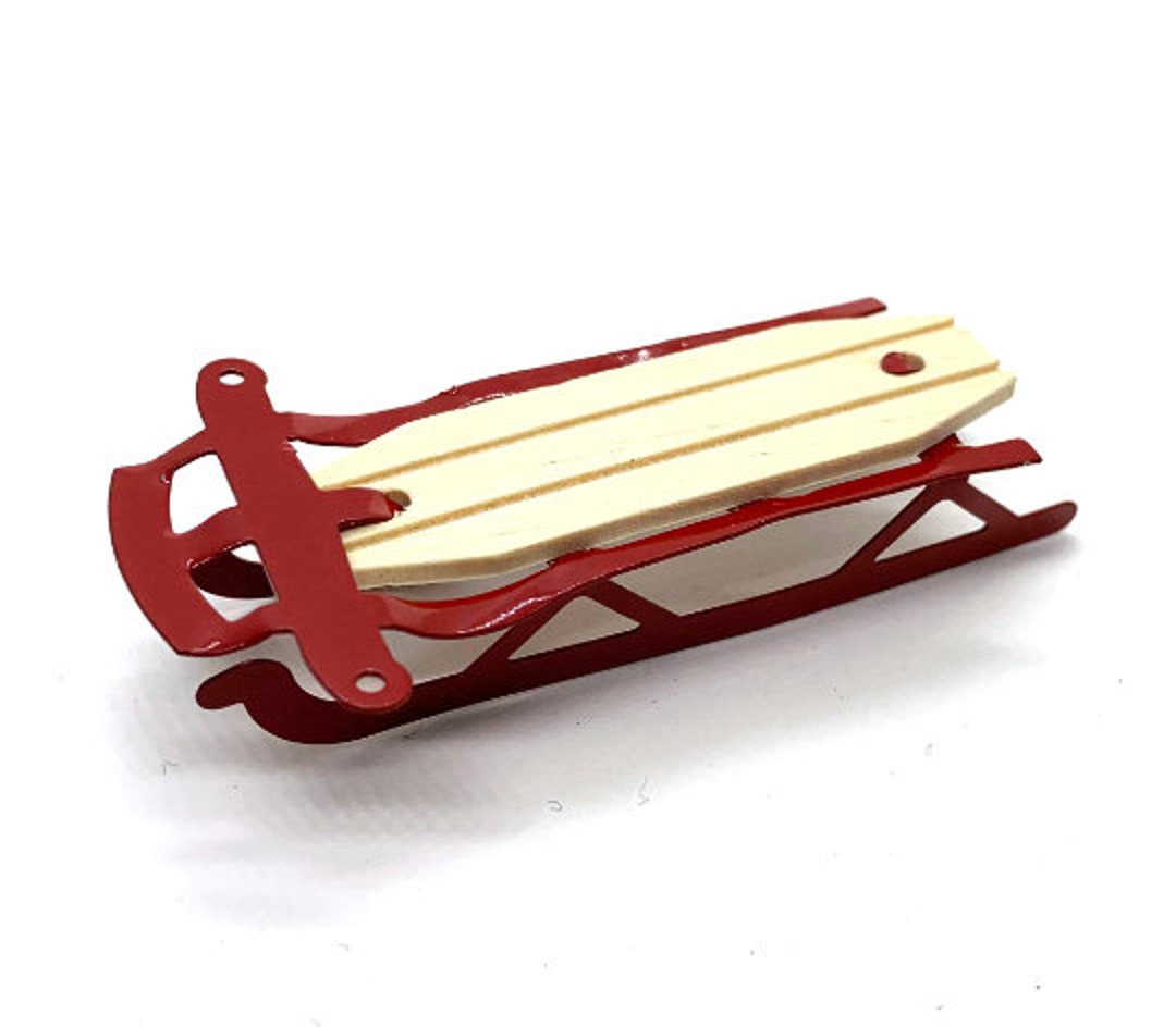 Miniature Red Flyer Sled 3" Dollhouse Home Decor - FG5 - Etsy